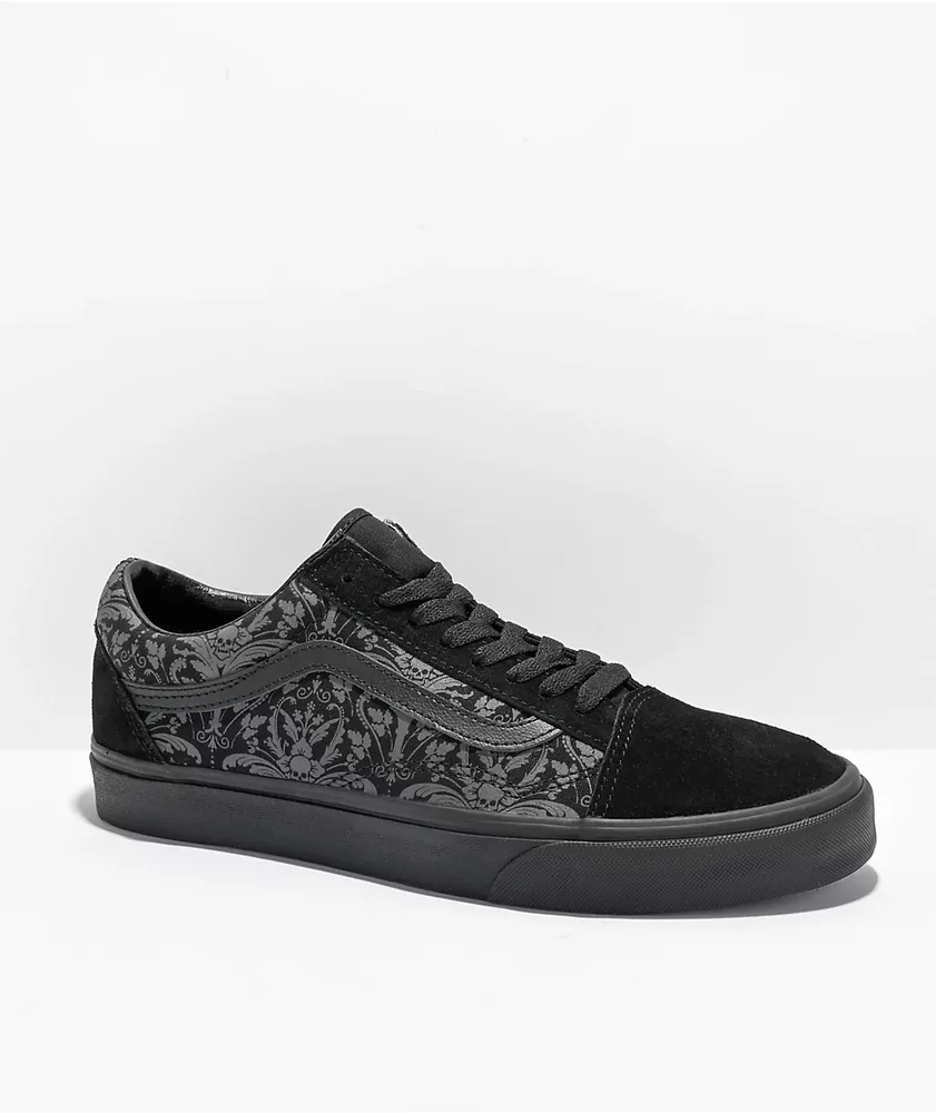 Vans Old Skool Skull Tapestry Raven & Black Skate Shoes | CoolSprings ...