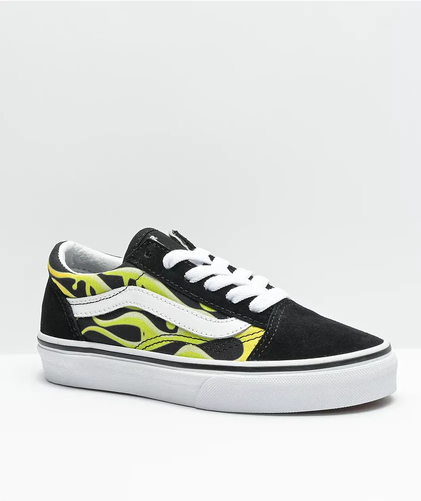 Vans Old Skool Slime Flame Black & White Skate Shoes at Hamilton Place ...