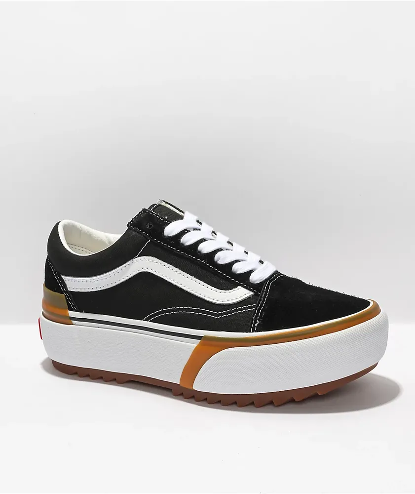 Vans Old Skool Stacked Black & White Platform Shoes | Mall of America®