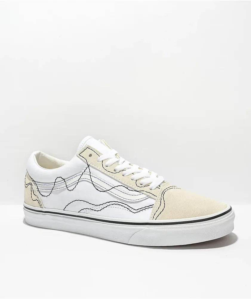 Vans Old Skool Stitch Warp White & Black Skate Shoes | Hamilton Place