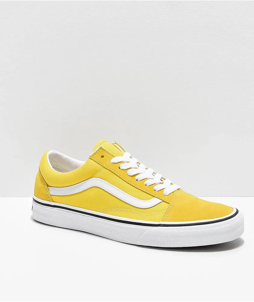 Vans Old Skool Vibrant Yellow & White Skate Shoes | Hamilton Place