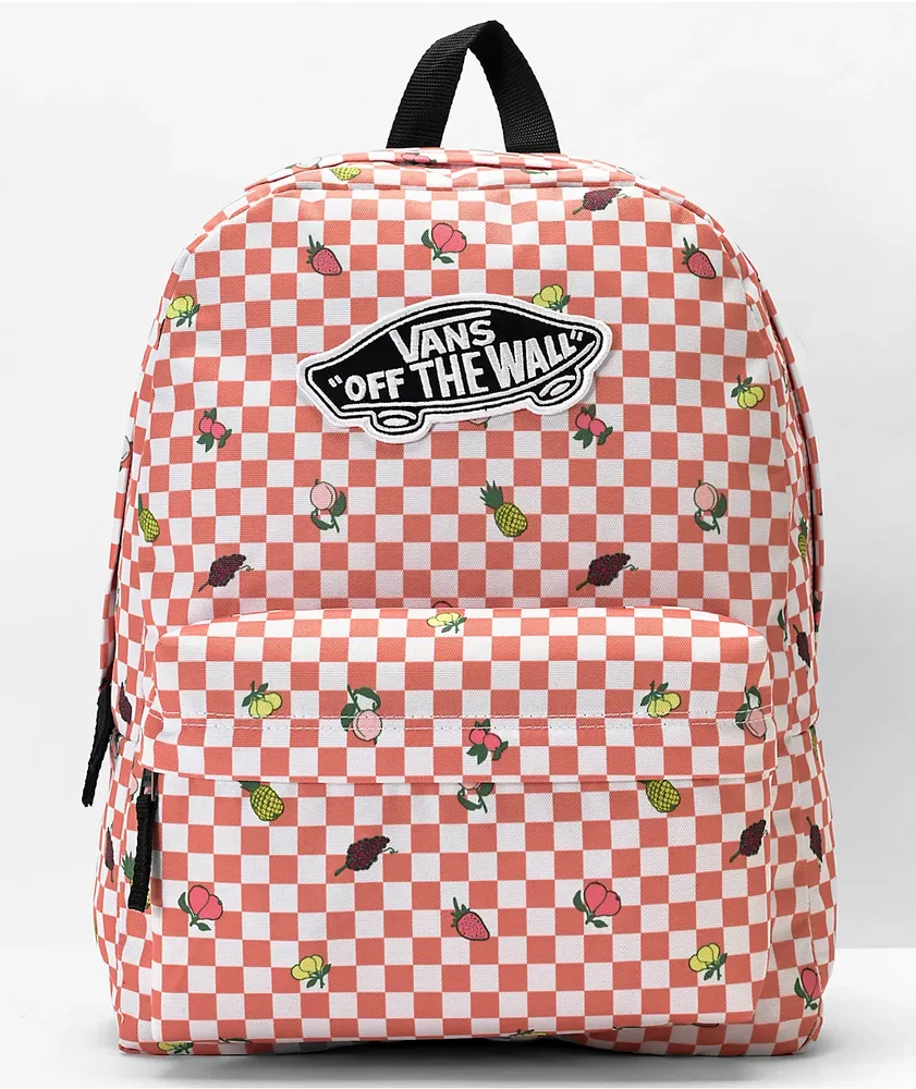 Vans Realm Sunbaked & Marshmallow Checkered Backpack | Hamilton Place