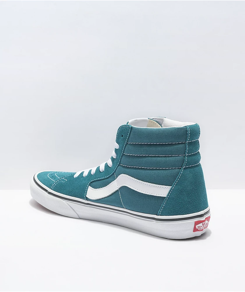 Vans Sk8-Hi Blue Coral & White Skate Shoes | Mall of America®