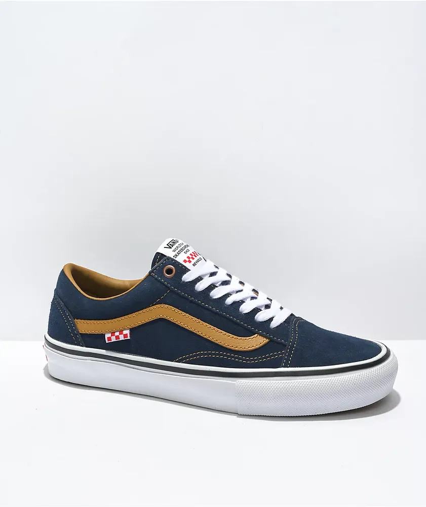 Vans Skate Old Skool Reynolds Navy & Golden Brown Skate Shoes ...