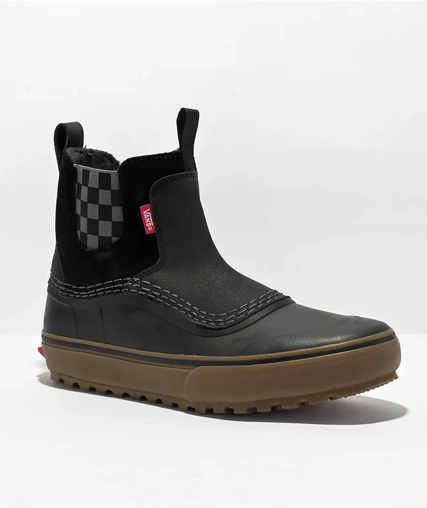 Vans Standard Mid MTE Black & Gum Chelsea Boots | Hamilton Place