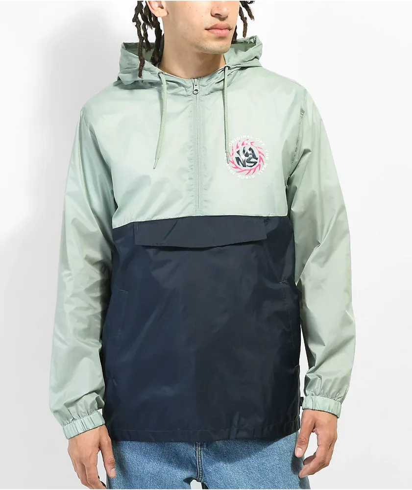 Vans Summer Camp Green & Blue Windbreaker Jacket | Hamilton Place