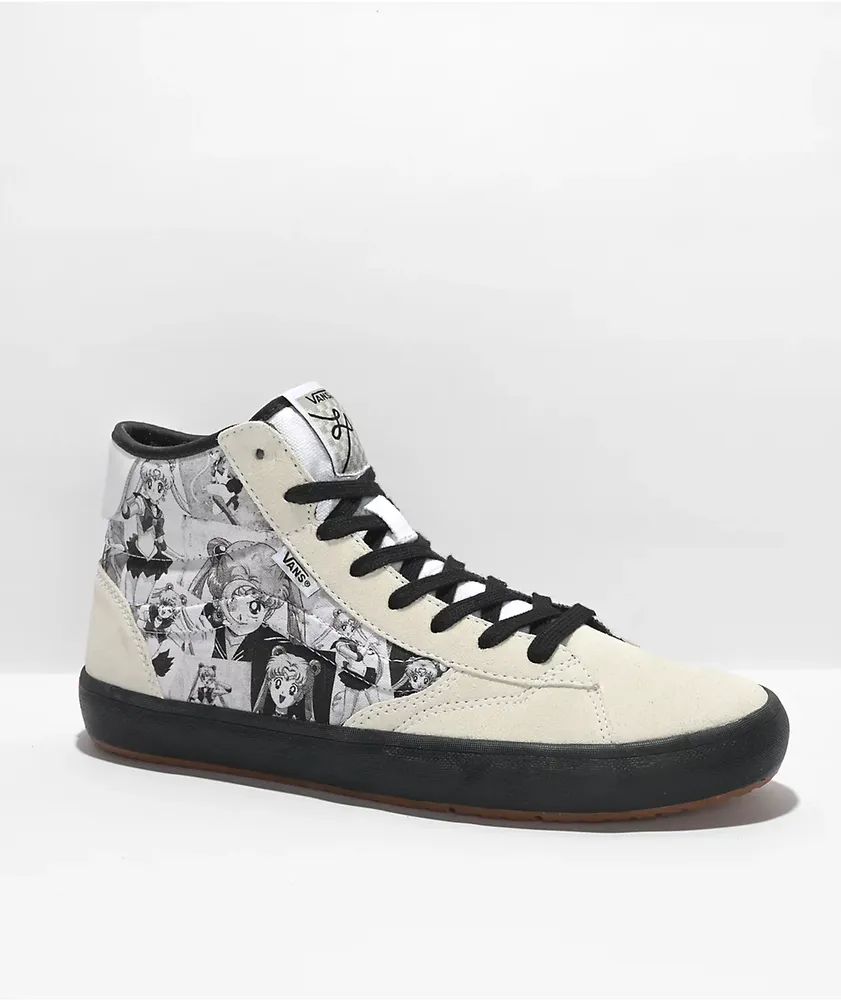 Vans x Sailor Moon The Lizzie Black & White High Top Skate Shoes ...
