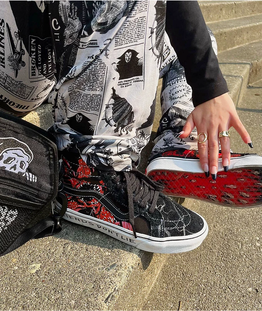 Vans x Stranger Things Sk8-Hi Reissue Black & Red Skate Shoes | Mall of ...