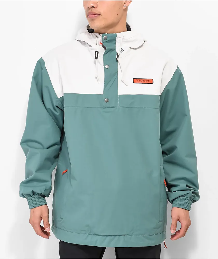 Volcom Longo Green & White 10K Anorak Snowboard Jacket at Hamilton ...
