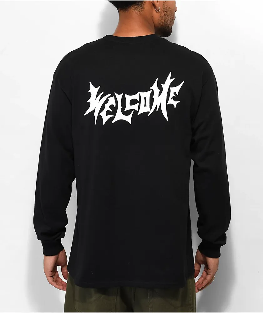 Welcome Twin Vamp Black Long Sleeve T-Shirt | Hamilton Place