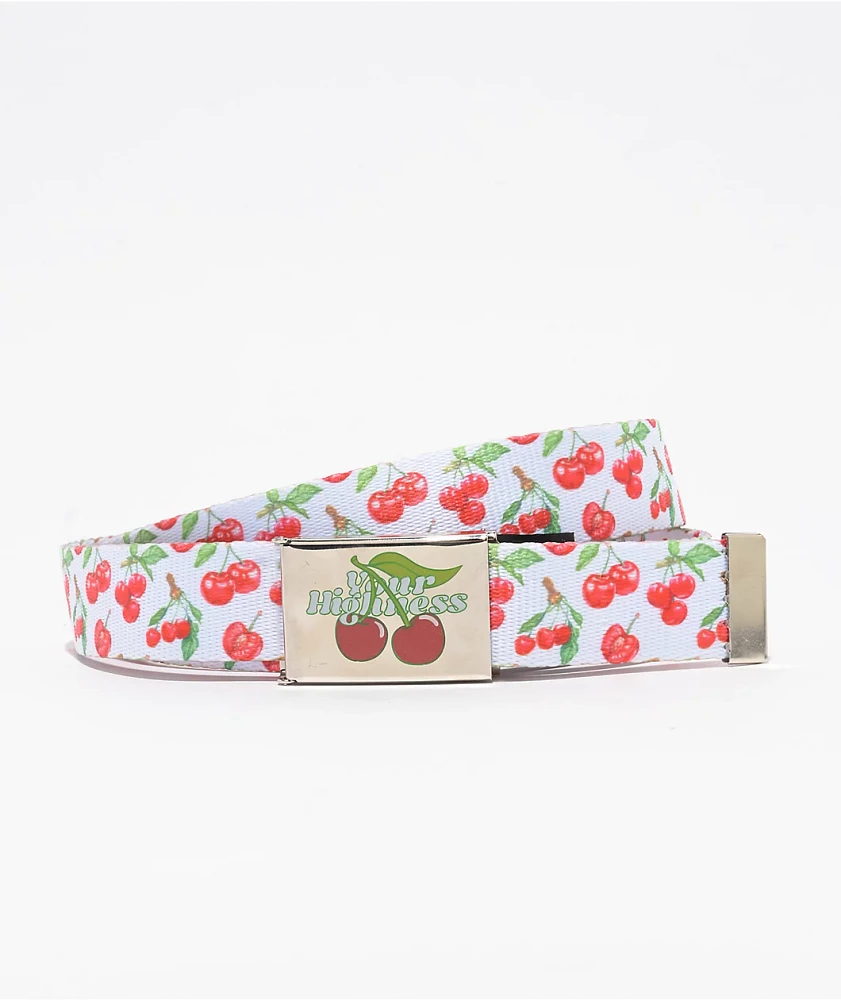 Your Highness Cherry Pie White Web Belt | Mall of America®