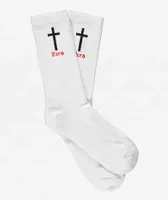 Zero Cross White Crew Socks | Hamilton Place