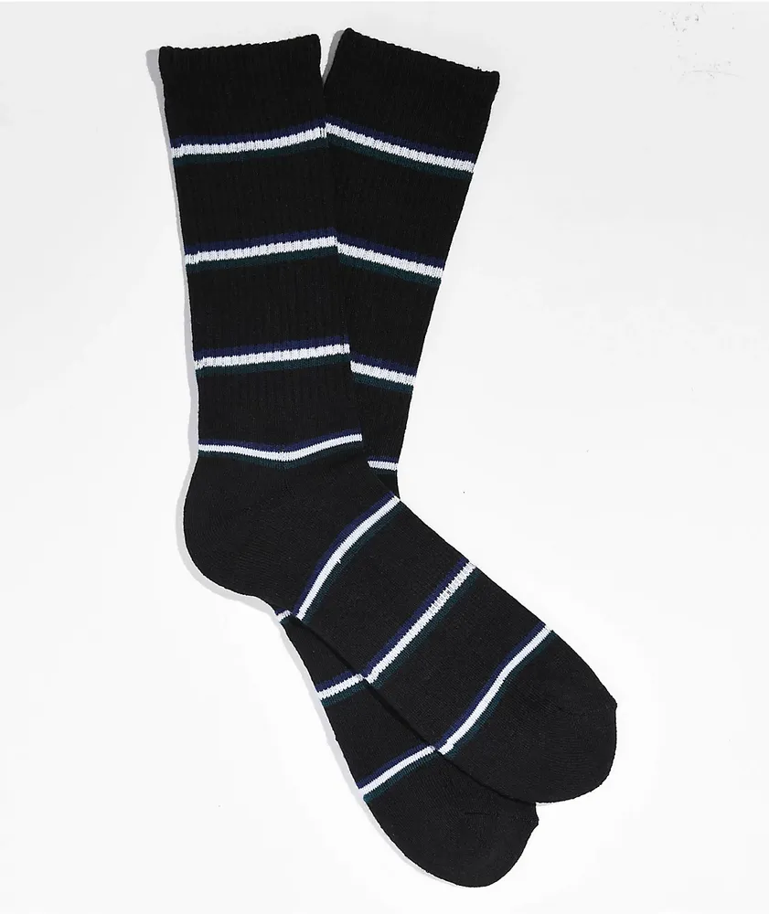 Zine Tried Black Stripe Crew Socks | Hamilton Place