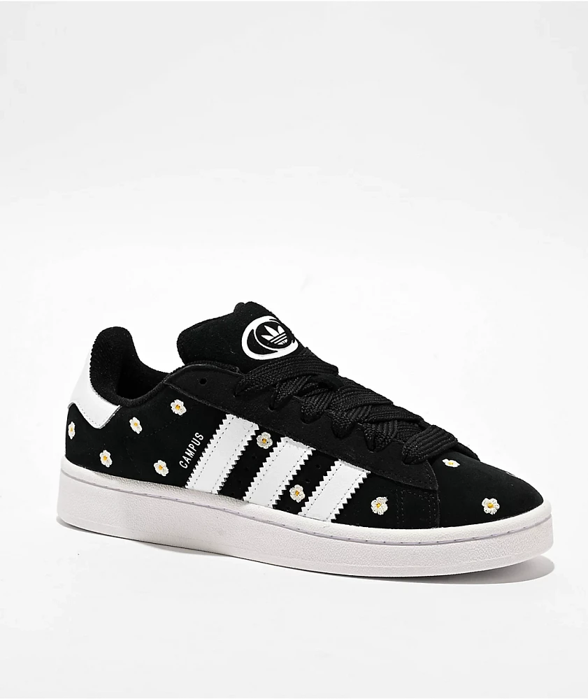 Adidas Originals Campus 00s Flower Core Black & Cloud White Skate Shoes ...