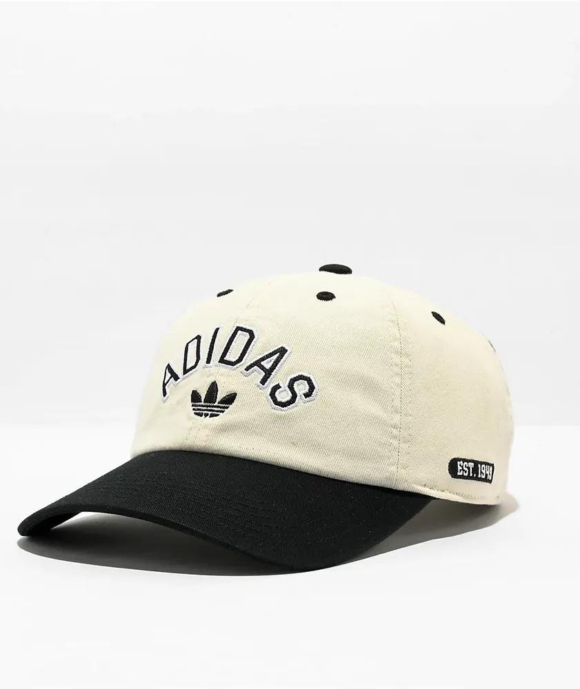 Adidas Originals Relaxed New Prep Black & White Strapback Hat at ...