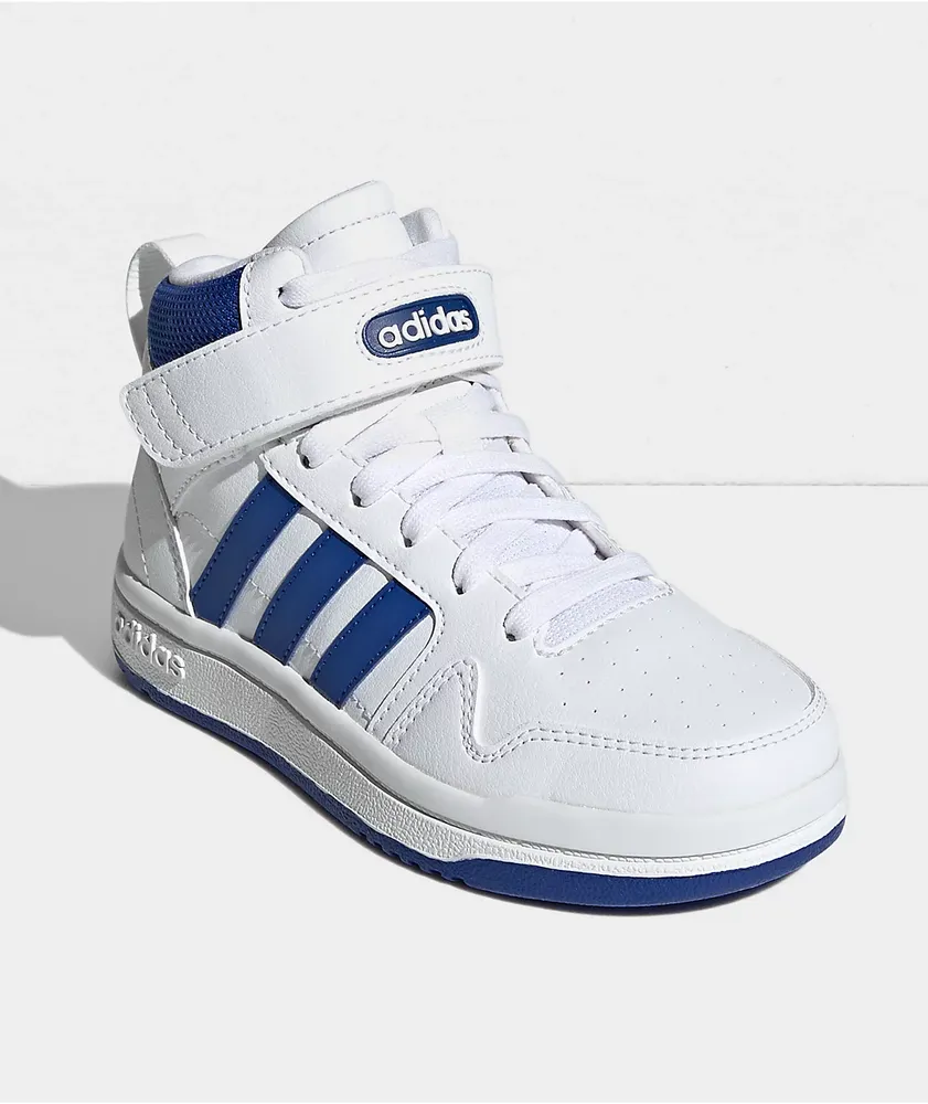 Adidas Post Move Mid White & Royal Blue Skate Shoes | Hamilton Place