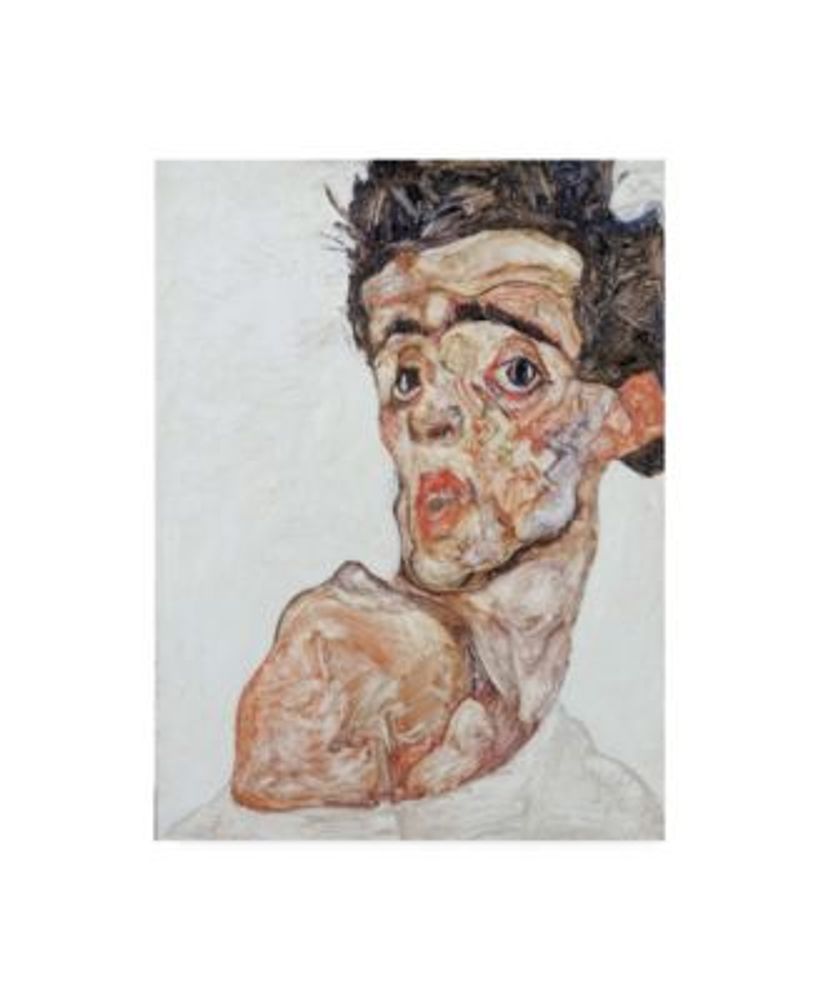 Trademark Global Egon Schiele Self-Portrait with Raised Bare Shoulder ...