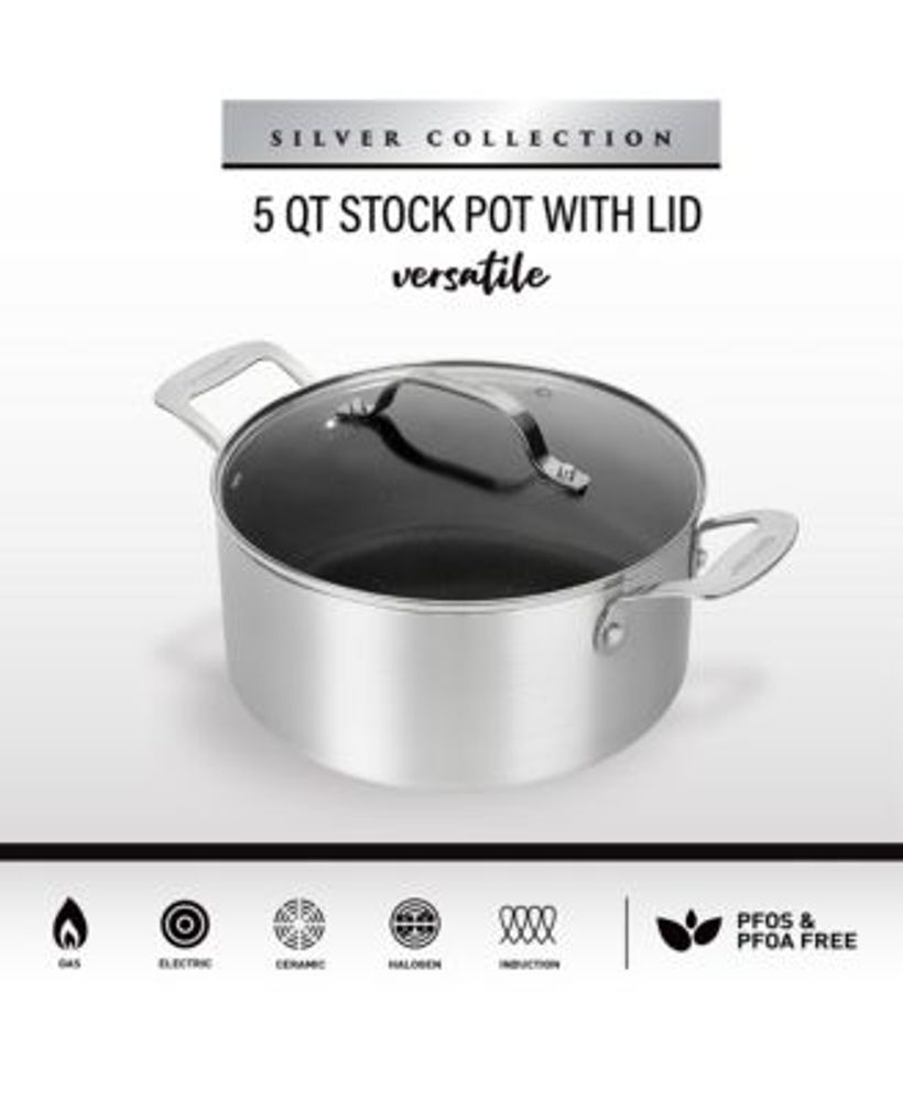 Granite Stone Diamond Silver Collection 5-Qt. Titanium Diamond Infused ...
