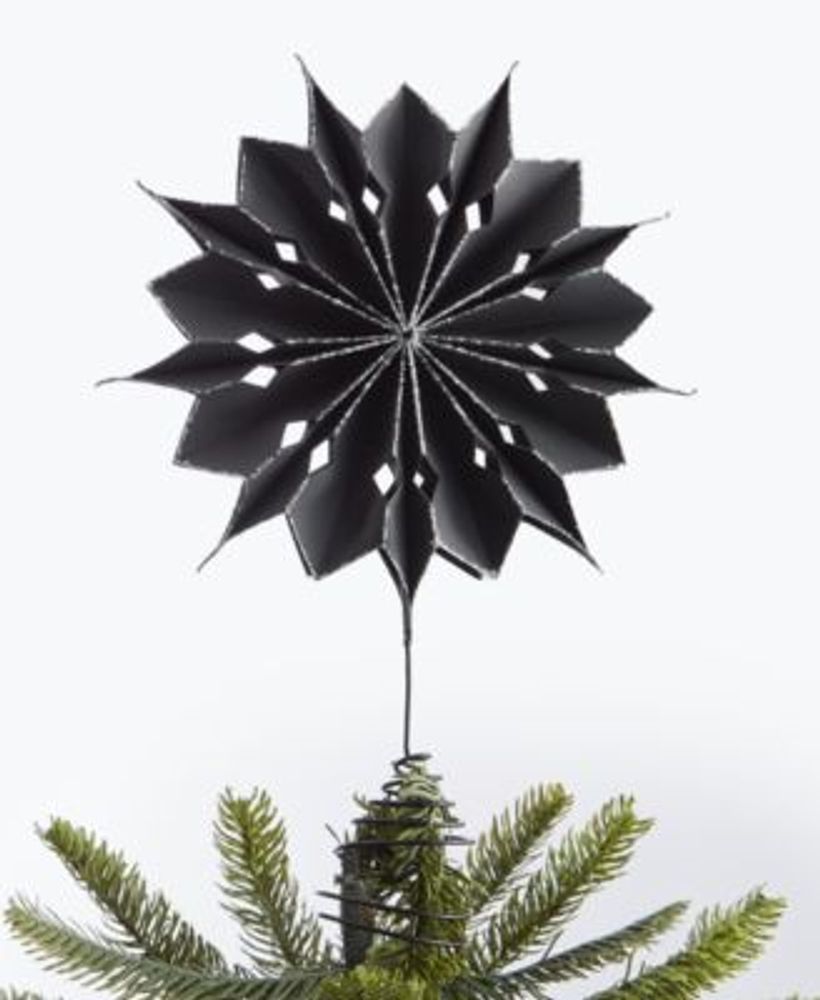 Holiday Lane Black and White 13.75" Tree Topper Decoration, Created for ...