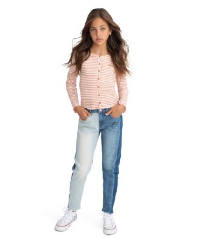 Levi's x Clements Twins Big Girls Long Sleeve Scoop Neck Rib Knit Top ...