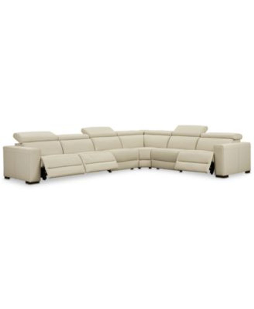Nevio Leather Power Reclining Sectional Sofa | Baci Living Room
