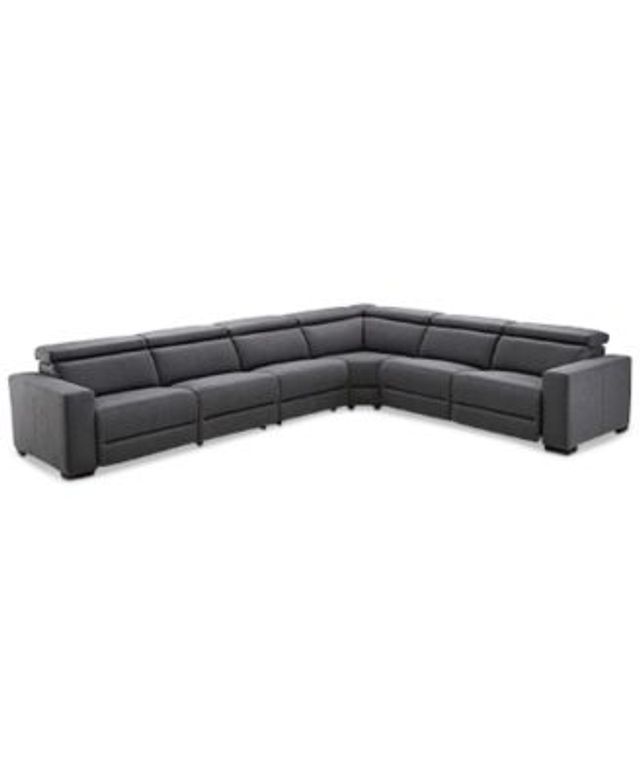 Nevio 6 Pc Leather L Shaped Sectional Sofa | Baci Living Room
