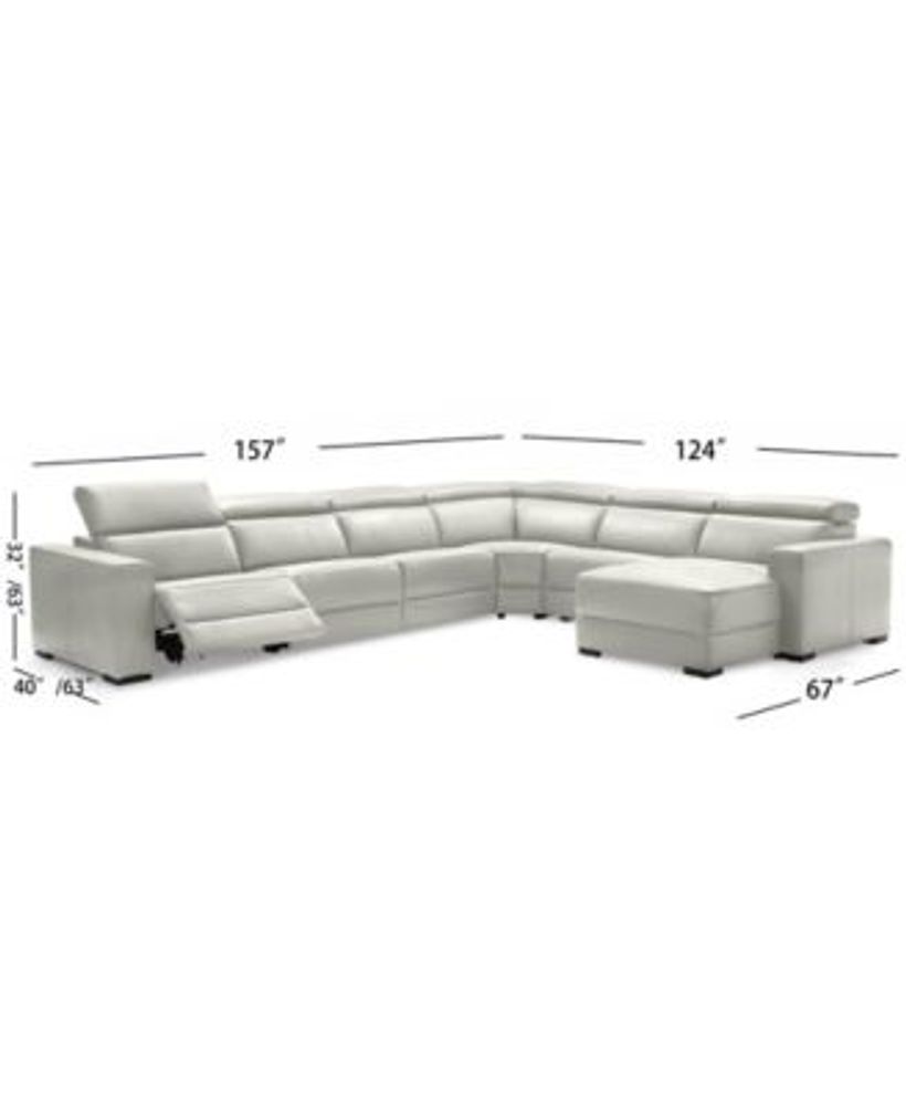 Nevio 6 Pc Leather L Shaped Sectional Sofa | Cabinets Matttroy