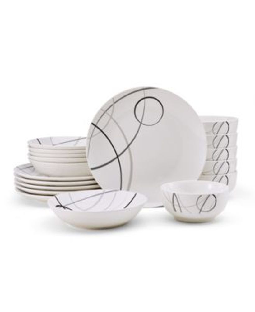 Pfaltzgraff Studio Nova Circles 18 Piece Dinnerware Set, Service for 6 ...