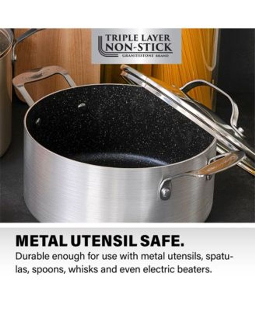 Granite Stone Diamond Silver Collection 5-Qt. Titanium Diamond Infused ...