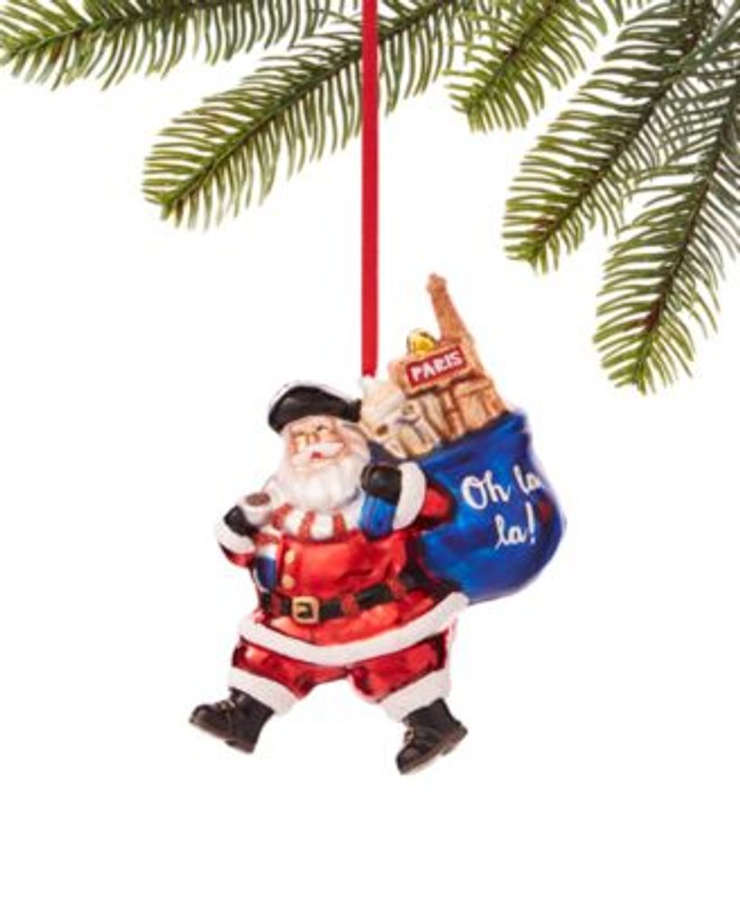 Holiday Lane World Traveler Paris Santa Ornament, Created for Macy's ...