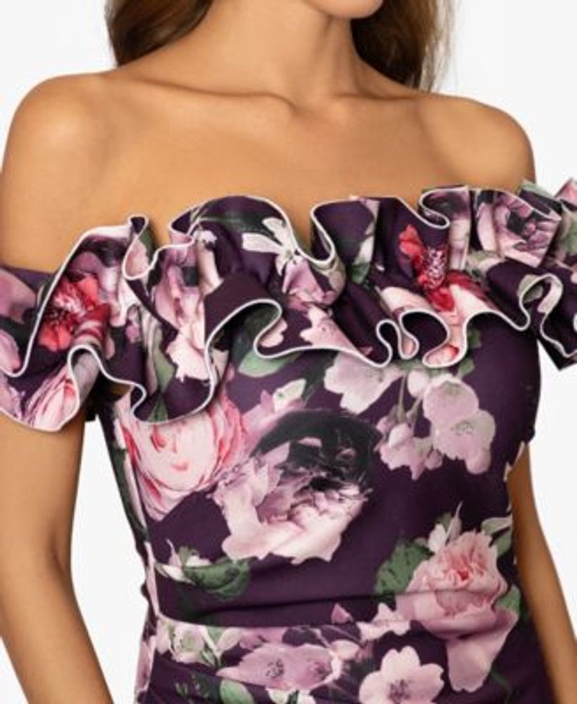 XSCAPE Petite Ruffled Off-The-Shoulder Gown | Mall of America®