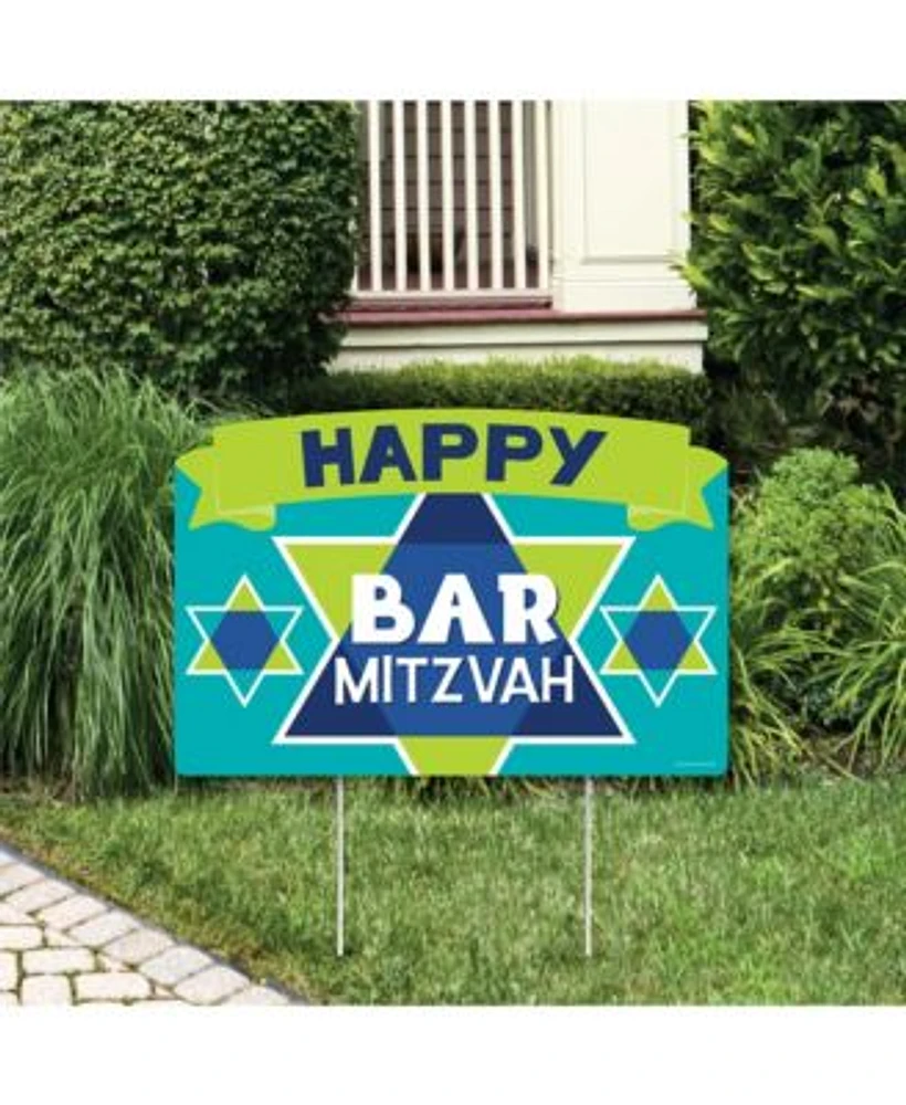 Big Dot of Happiness Blue Bar Mitzvah - Yard Sign Lawn Decor - Happy ...