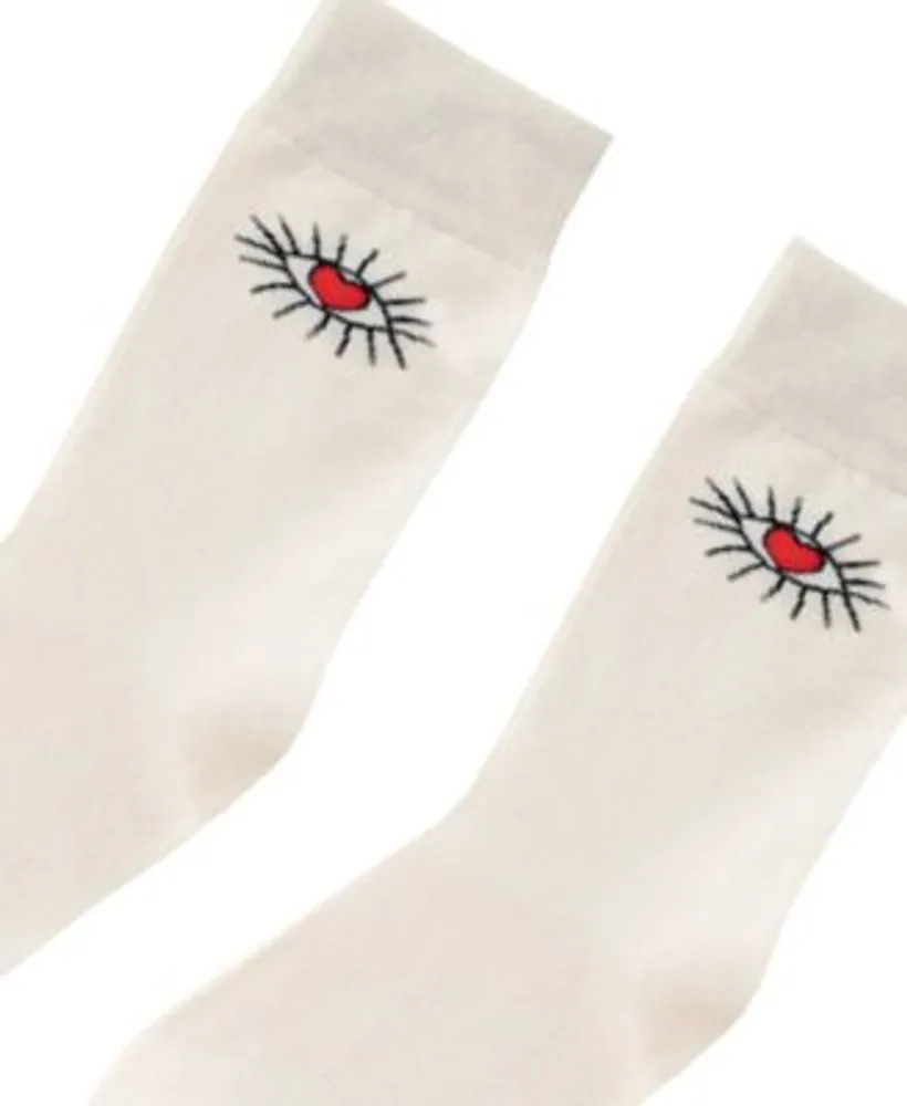 Stems Women's Honeycomb Ribbed Heart Evil Eye Crew Sock | Mall of America®