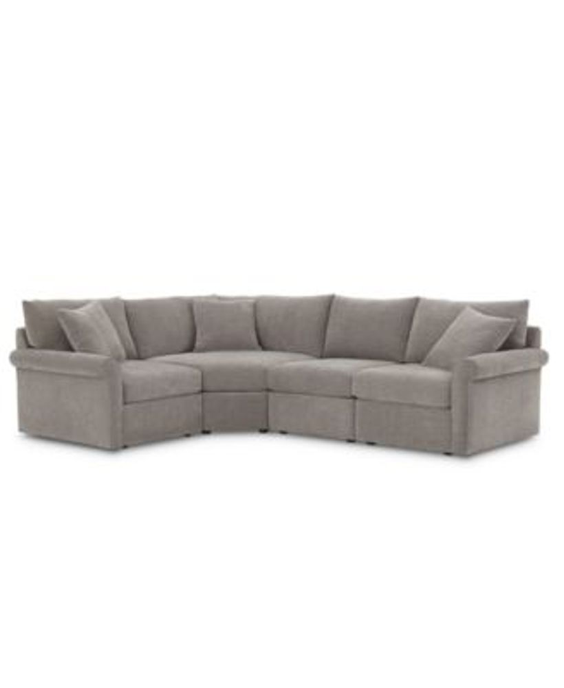 Furniture Wedport 4-Pc. Fabric "L" Shape Sectional Sofa with Wedge ...