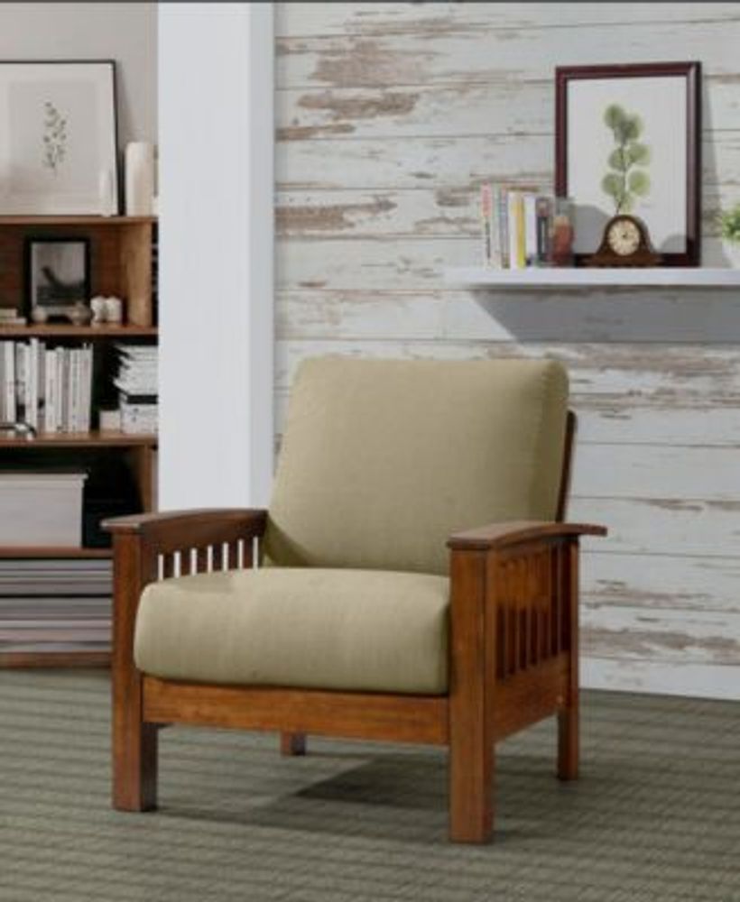 Handy Living Maison Hill Mission Style Arm Chair with Exposed Cherry ...