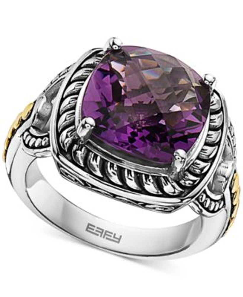 EFFY® Amethyst Statement Ring (6-1/2 ct. t.w.) in Sterling Silver & 18k Gold | Mall of America®