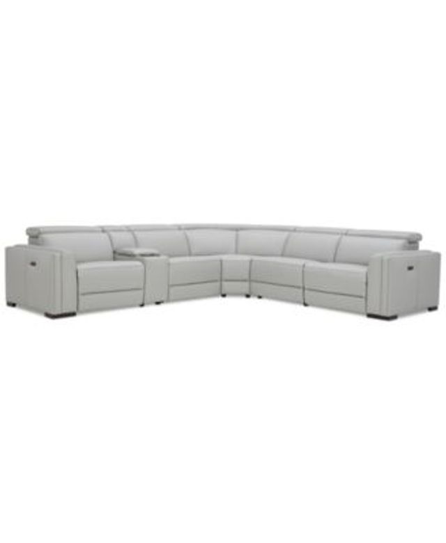 Nevio 6 Pc Leather L Shaped Sectional Sofa | Cabinets Matttroy