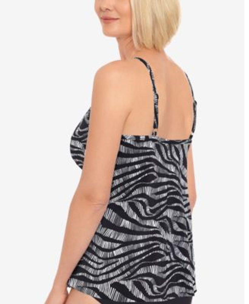Swim Solutions Twist Front Flyaway Fauxkini One Piece Swimsuit Created