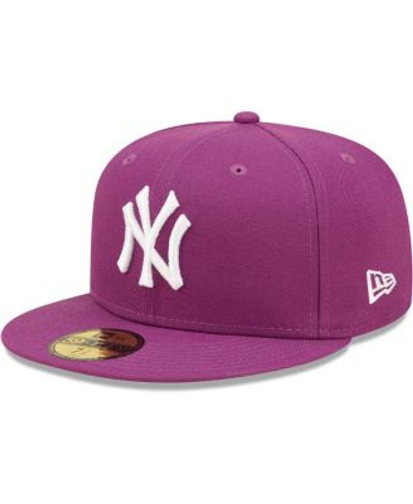 New Era Men's Grape New York Yankees Logo 59FIFTY Fitted Hat | Mall of ...