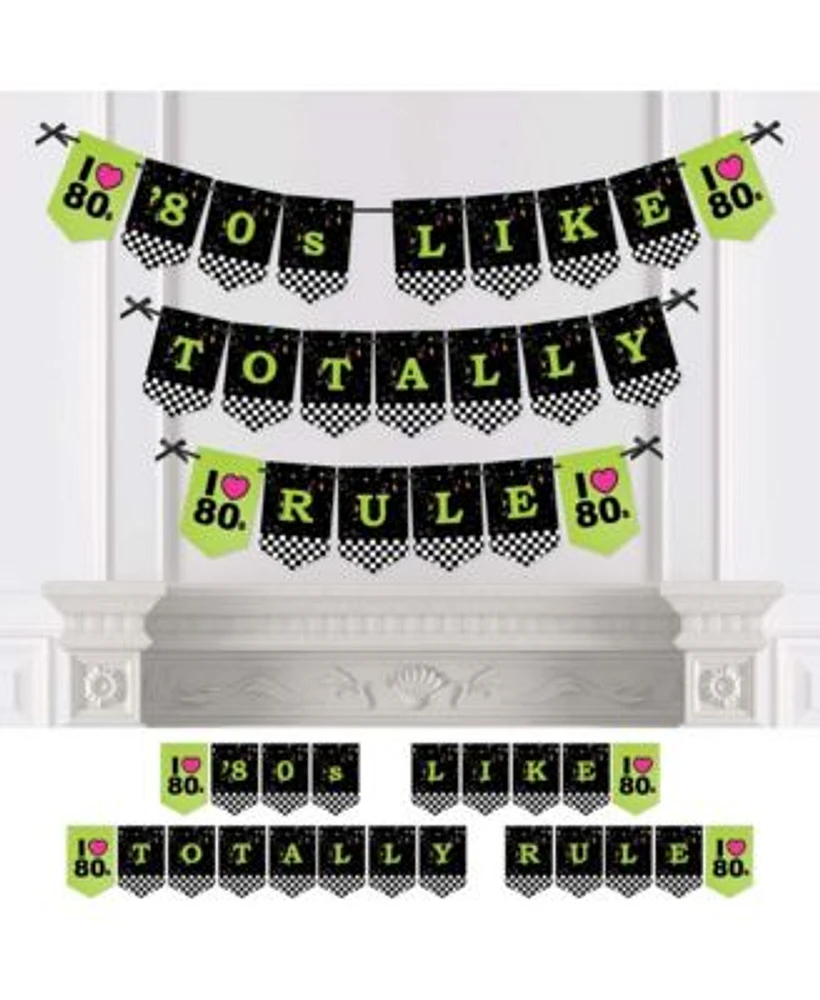 Big Dot of Happiness 80's Retro - Totally 1980s Bunting Banner - Party ...
