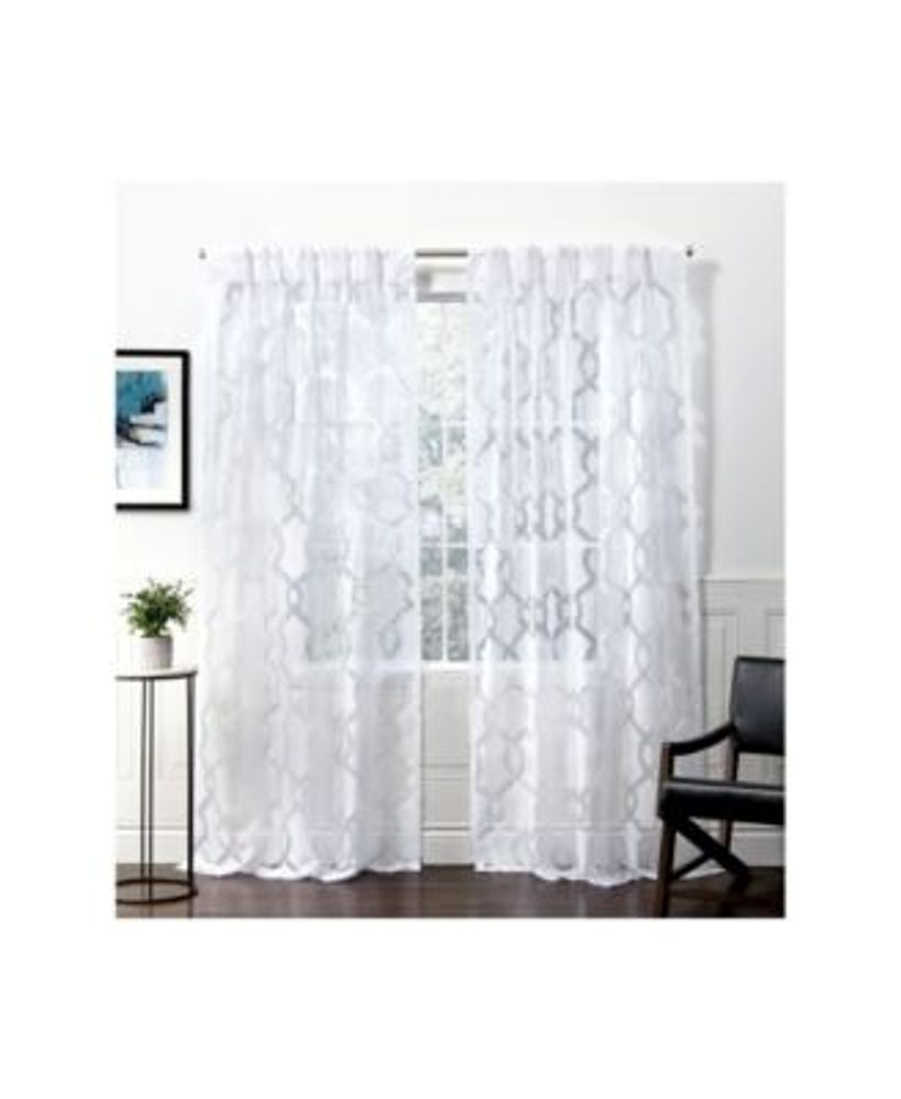 Exclusive Home Curtains Rio Burnout Sheer Pinch Pleat Curtain Panel ...