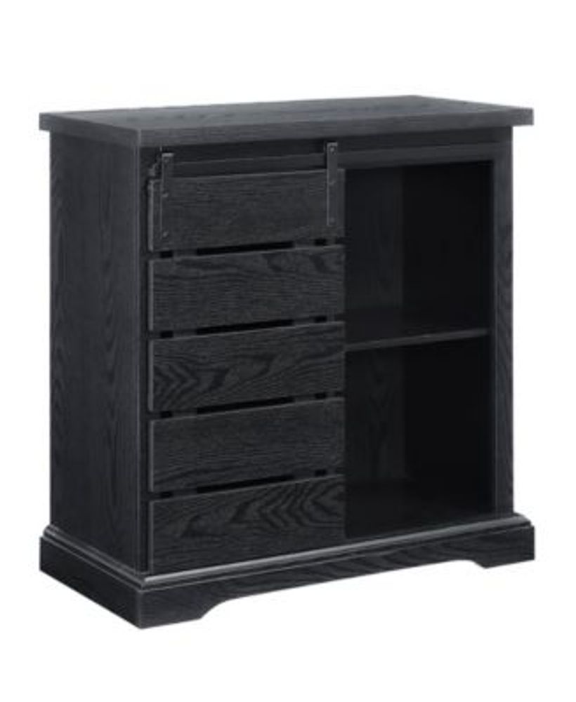 Walker Edison Modern Farmhouse Sliding Slat-Door Accent Cabinet | Mall ...