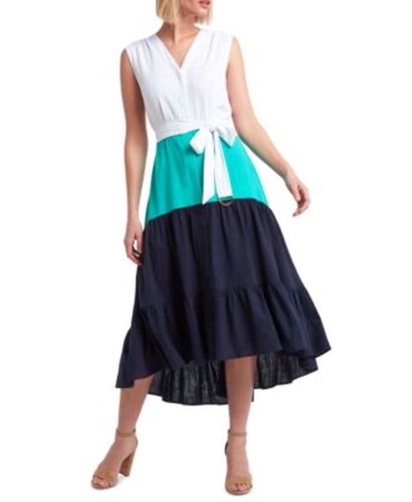H Halston Colorblocked Tiered Dress | Mall of America®