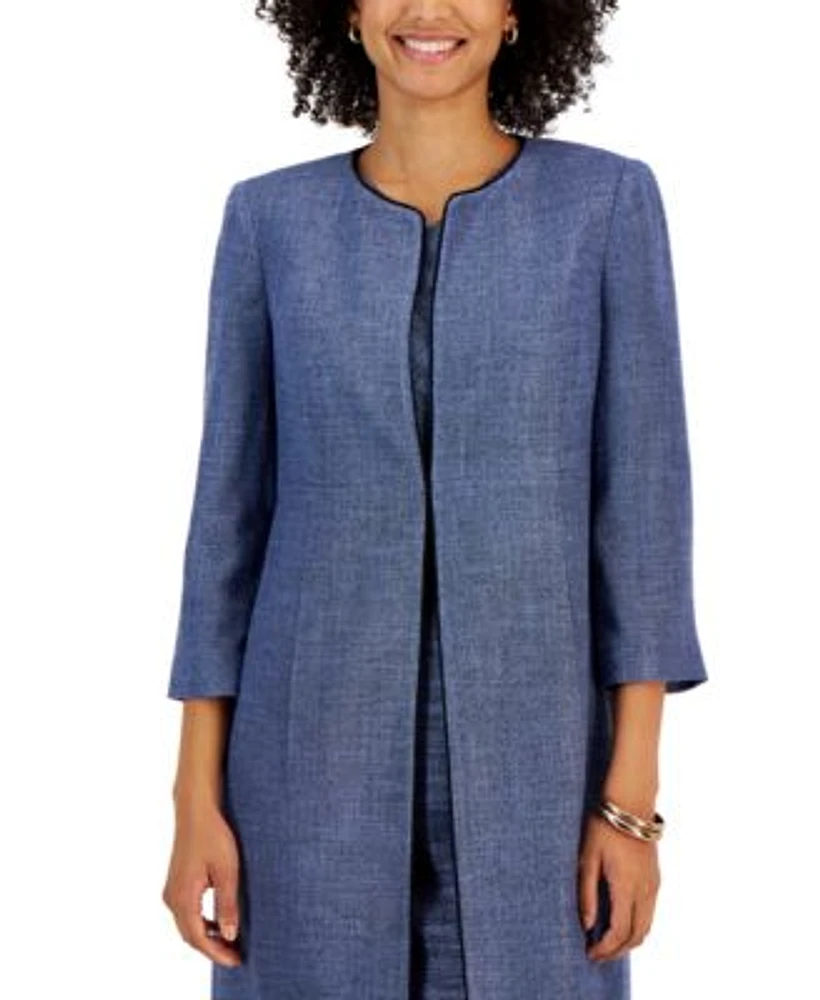 Kasper Women's Collarless 3/4-Sleeve Tweed Topper Jacket | Mall of America®