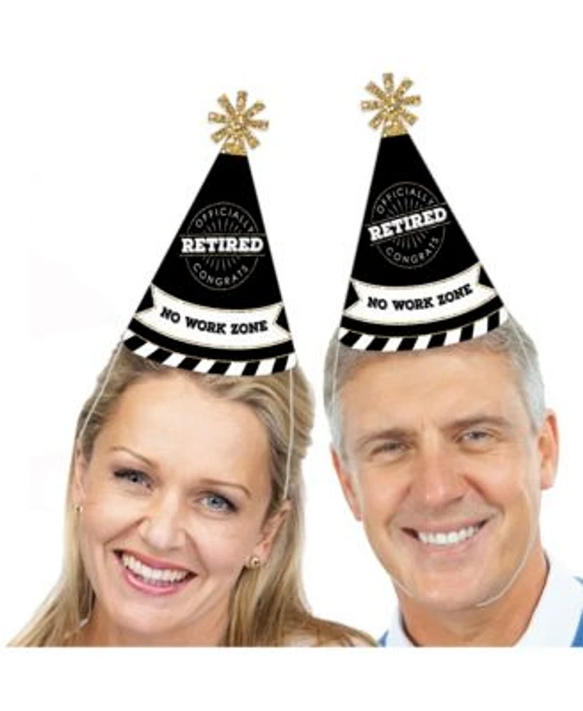 Big Dot of Happiness Happy Retirement - Cone Party Hats Standard Size 8 ...