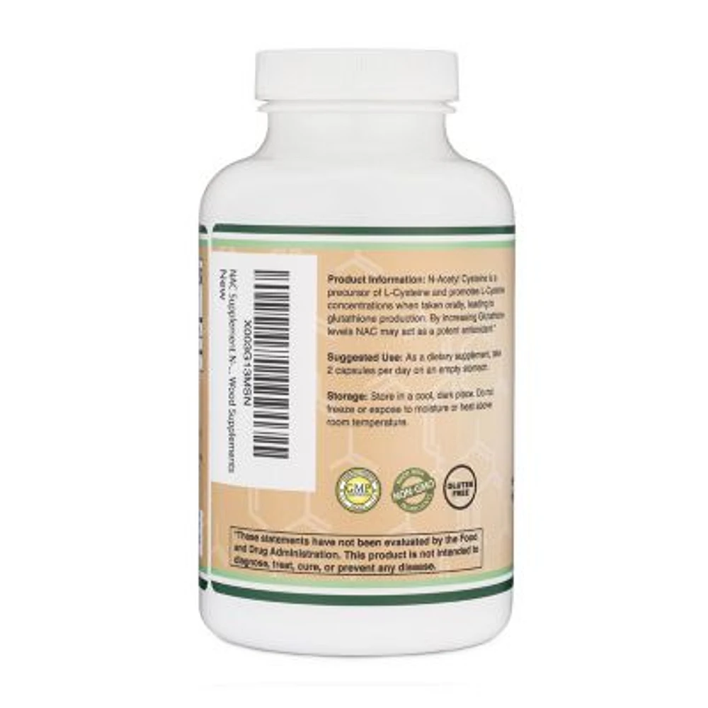 Double Wood Supplements N-Acetyl Cysteine - 210 capsules, 1000 mg ...