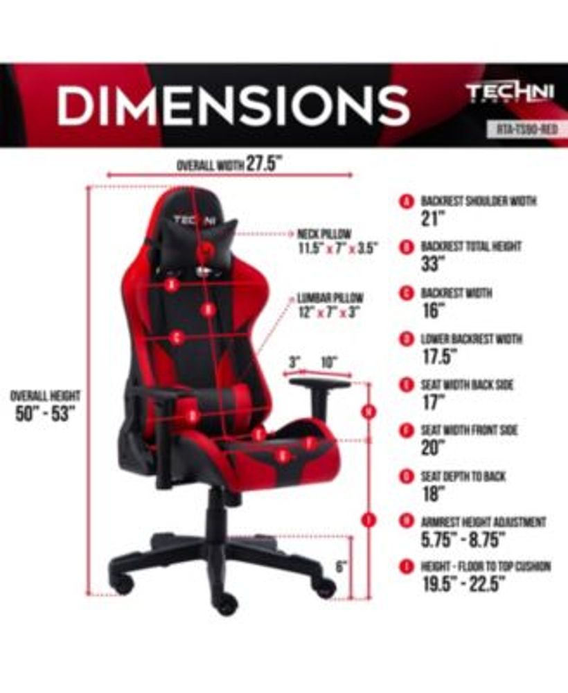 RTA Products Techni Sport PC Red Gaming Chair | Mall of America®