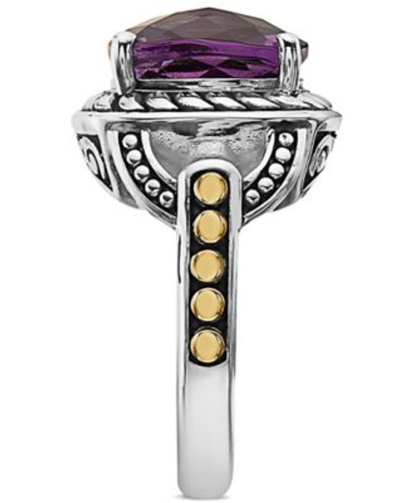 EFFY® Amethyst Statement Ring (6-1/2 ct. t.w.) in Sterling Silver & 18k Gold | Mall of America®