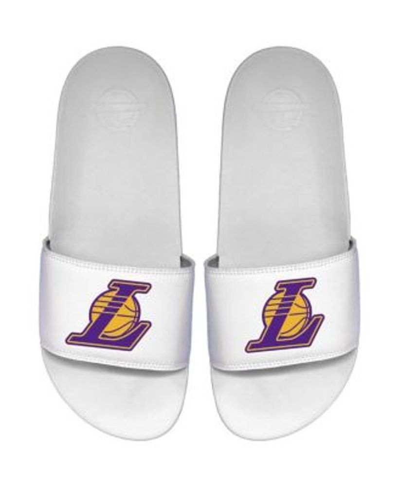 ISlide Men's White Los Angeles Lakers Primary Motto Slide Sandals ...