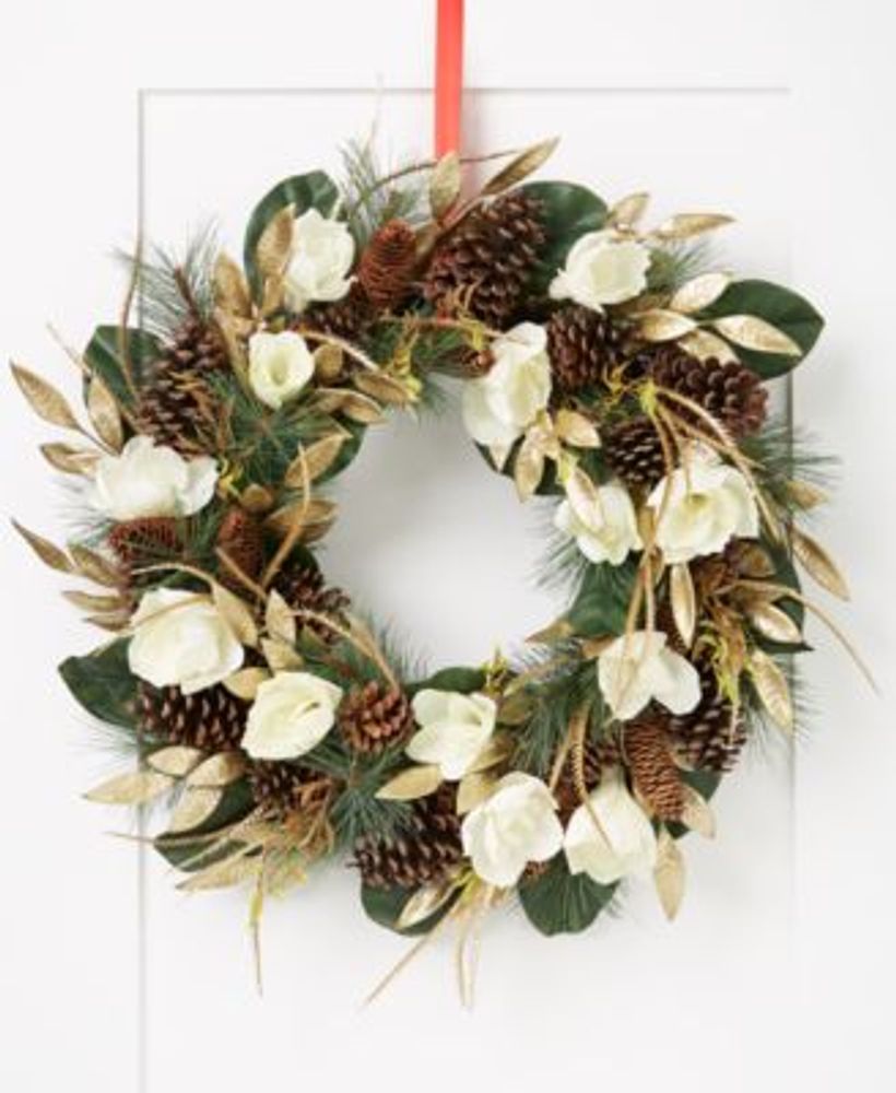 Holiday Lane Woodland Shimmer Martha Stewart Collection Magnolia & Pine ...
